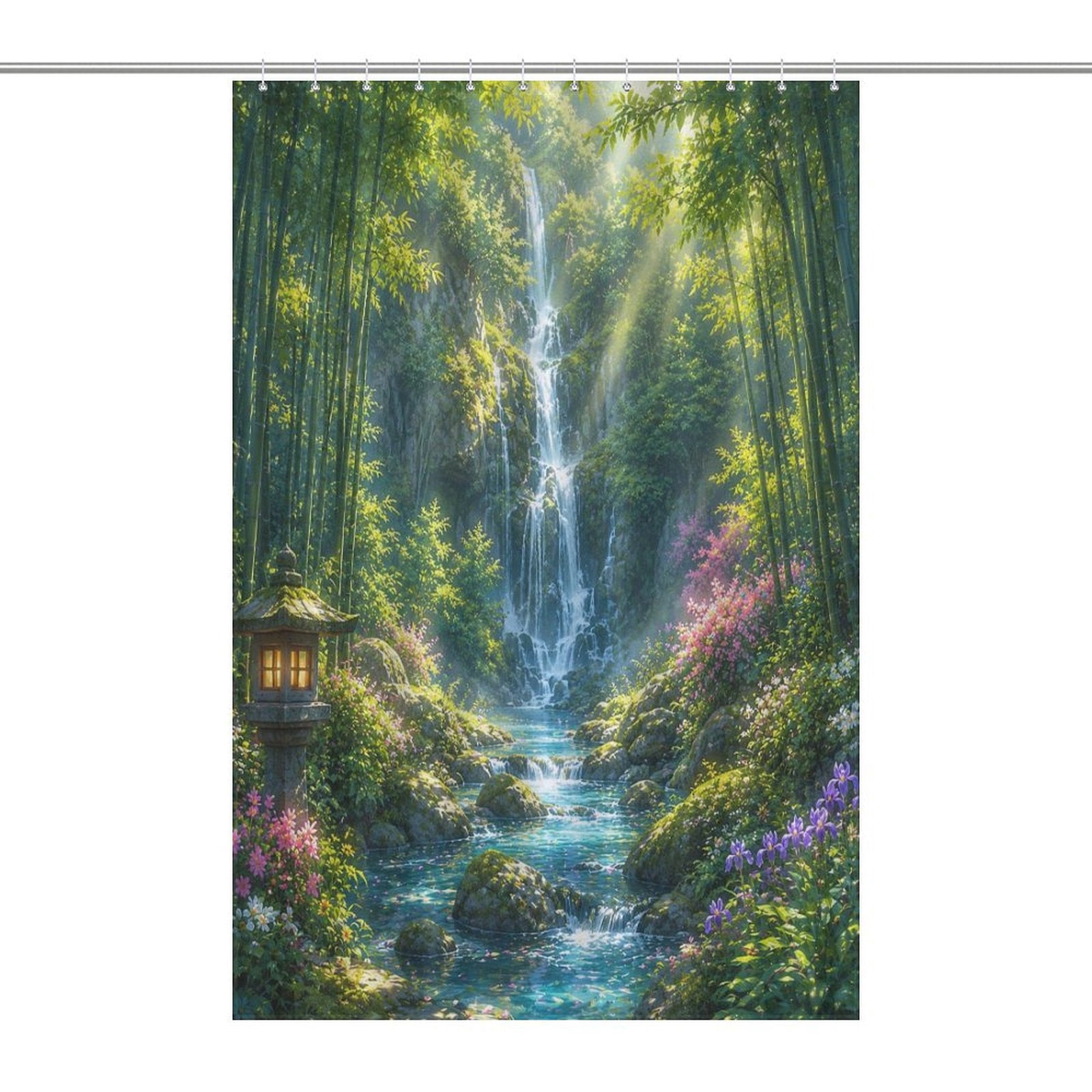 BCIIG Bamboo Forest Waterfall Stream Modern Minimalist Bathroom Shower ...