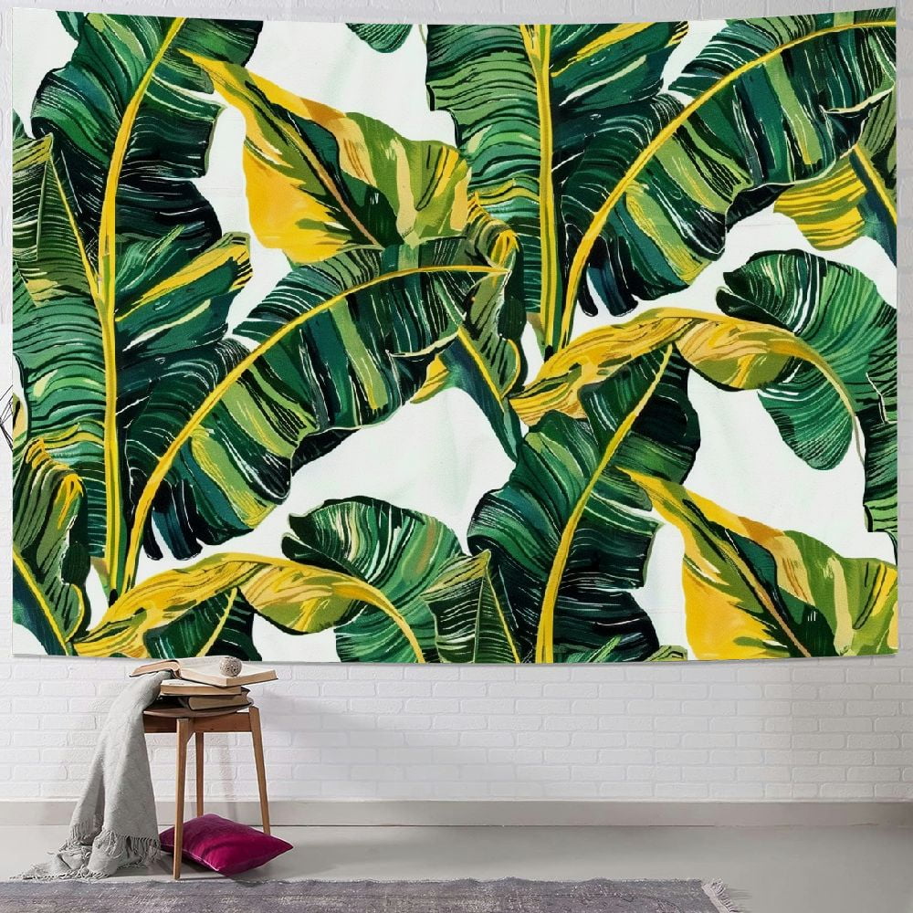 BCIIG Banana Leaf Tapestry Wall Hanging 80x60 Inch Tropical Exotic ...