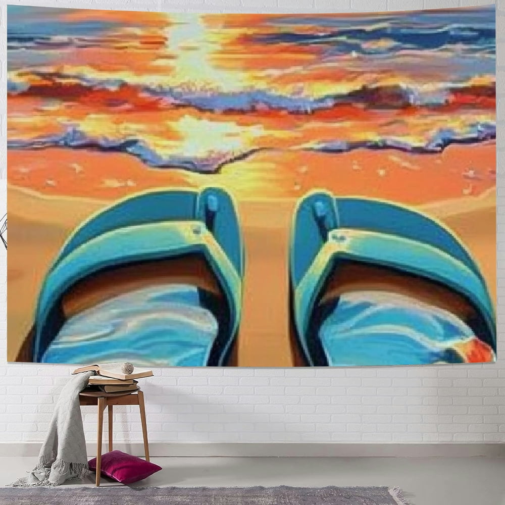 BCIIG Beach Scene Tapestry Wall Hanging Wall Art Deco Background Poster ...
