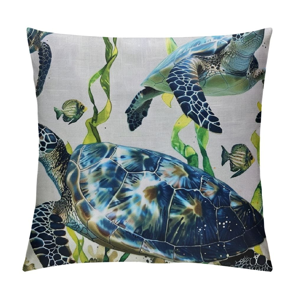 BCIIG Beach Sea Turtles Throw Pillow Cover,Animals Turtle Decorative ...