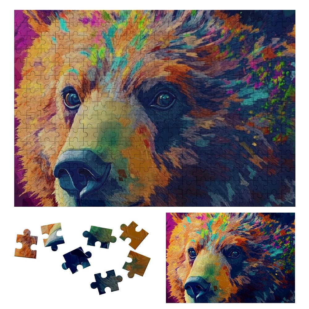 BCIIG Bear Colors Digital Art Wooden Jigsaw Puzzle for Adults and Kids ...