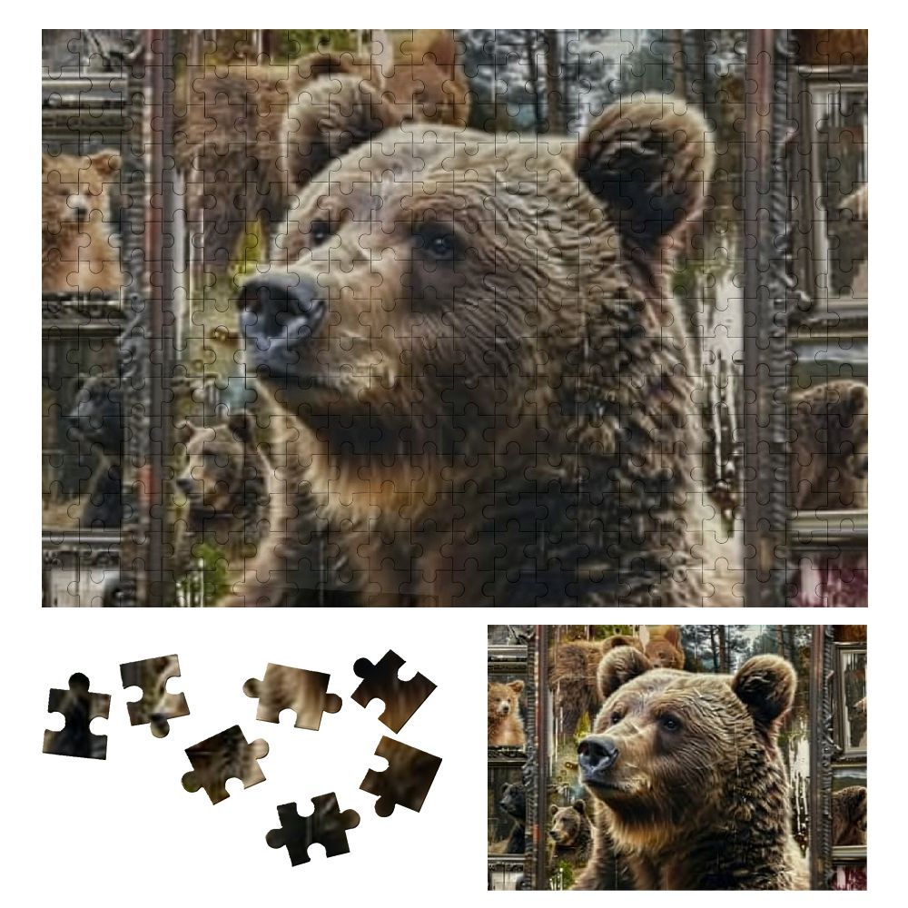 BCIIG Bear Wooden Jigsaw Puzzle Horizontal Style Challenging Difficult ...