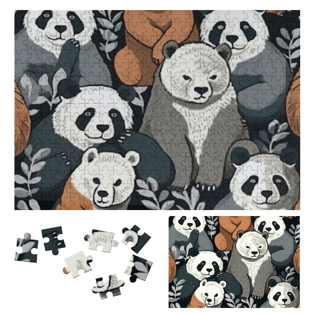 BCIIG Bears Pandas Pattern Wooden Jigsaw Puzzle Challenging Difficult ...