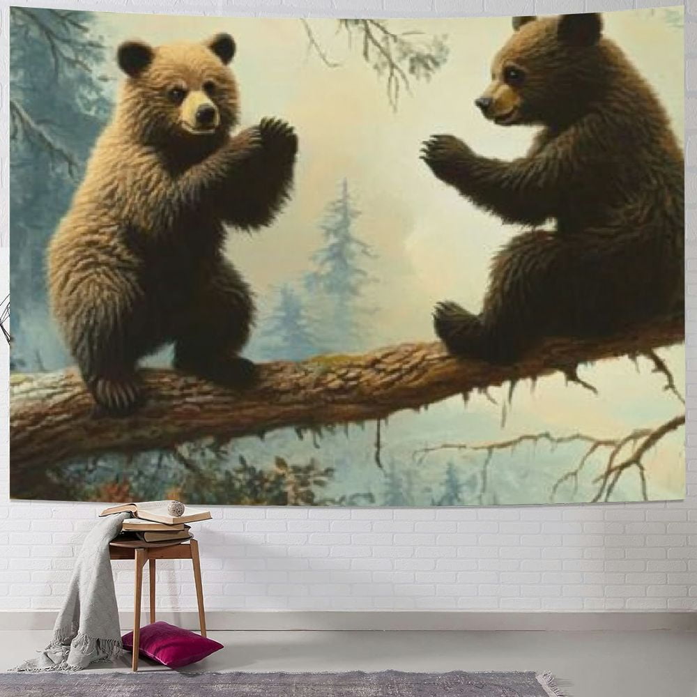 BCIIG Bears Tree Branch Woods Tapestry Wall Hanging Unique Style ...