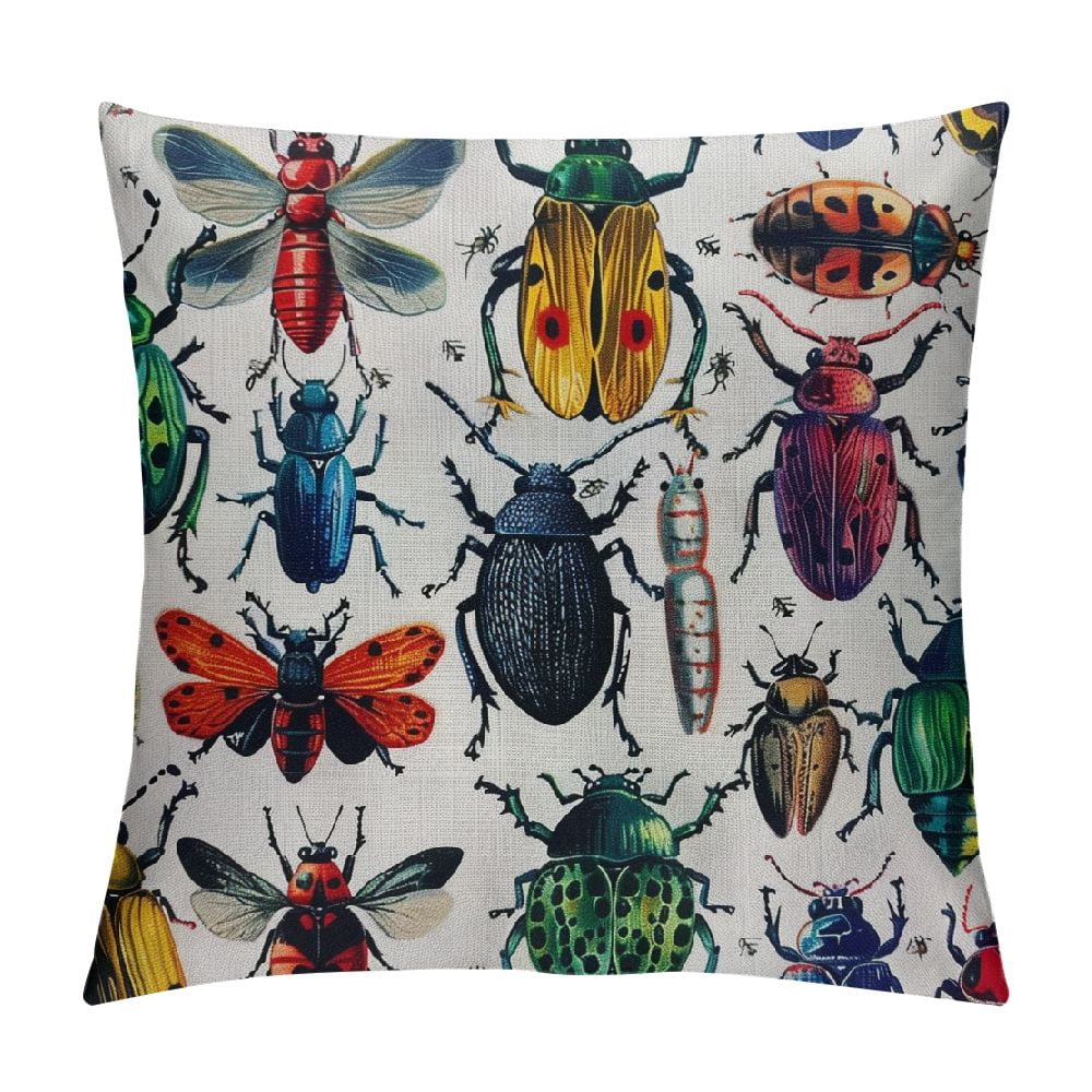 BCIIG Beetles Pillow Cover,Decorative Throw Pillow Beetle Watercolor ...