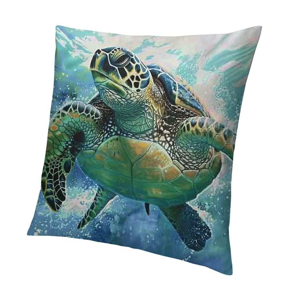 BCIIG Big Sea Turtle Pillow Cases Wildlife Turtle in Blue Ocean Diving ...