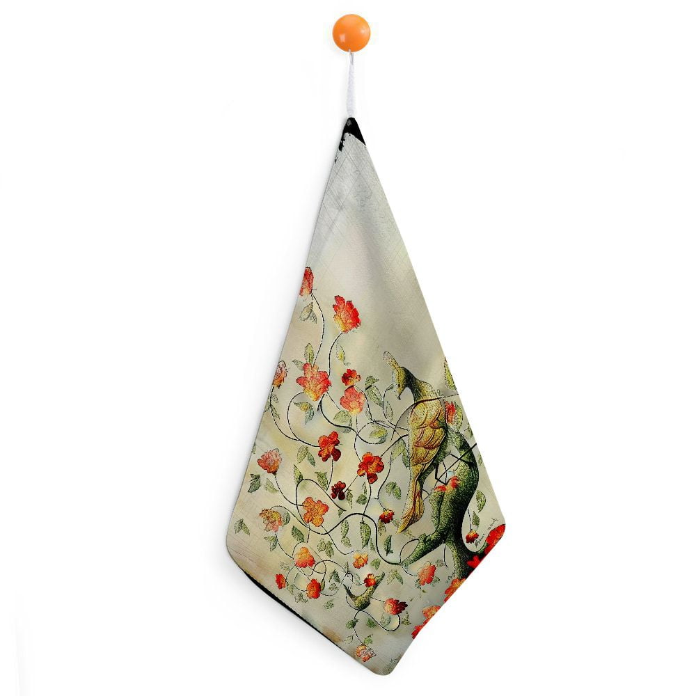 BCIIG Bird Flowers Tree Hand Drying Towels with Loop Ultra-Fine Fiber ...