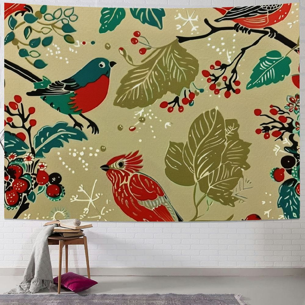 BCIIG Bird Pattern Tapestry Wall Hanging Unique Style Graphic ...