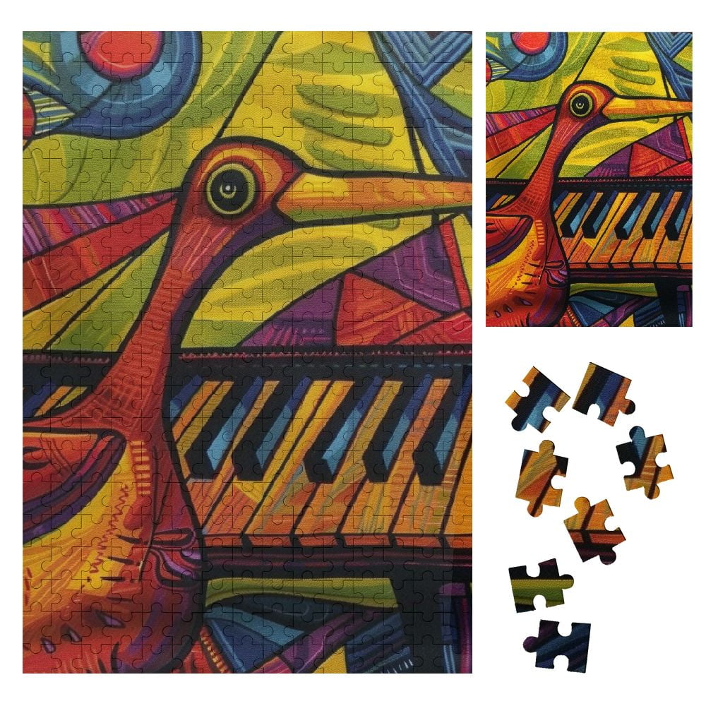 BCIIG Bird Piano Keyboard Colorful Background Wooden Jigsaw Puzzle ...
