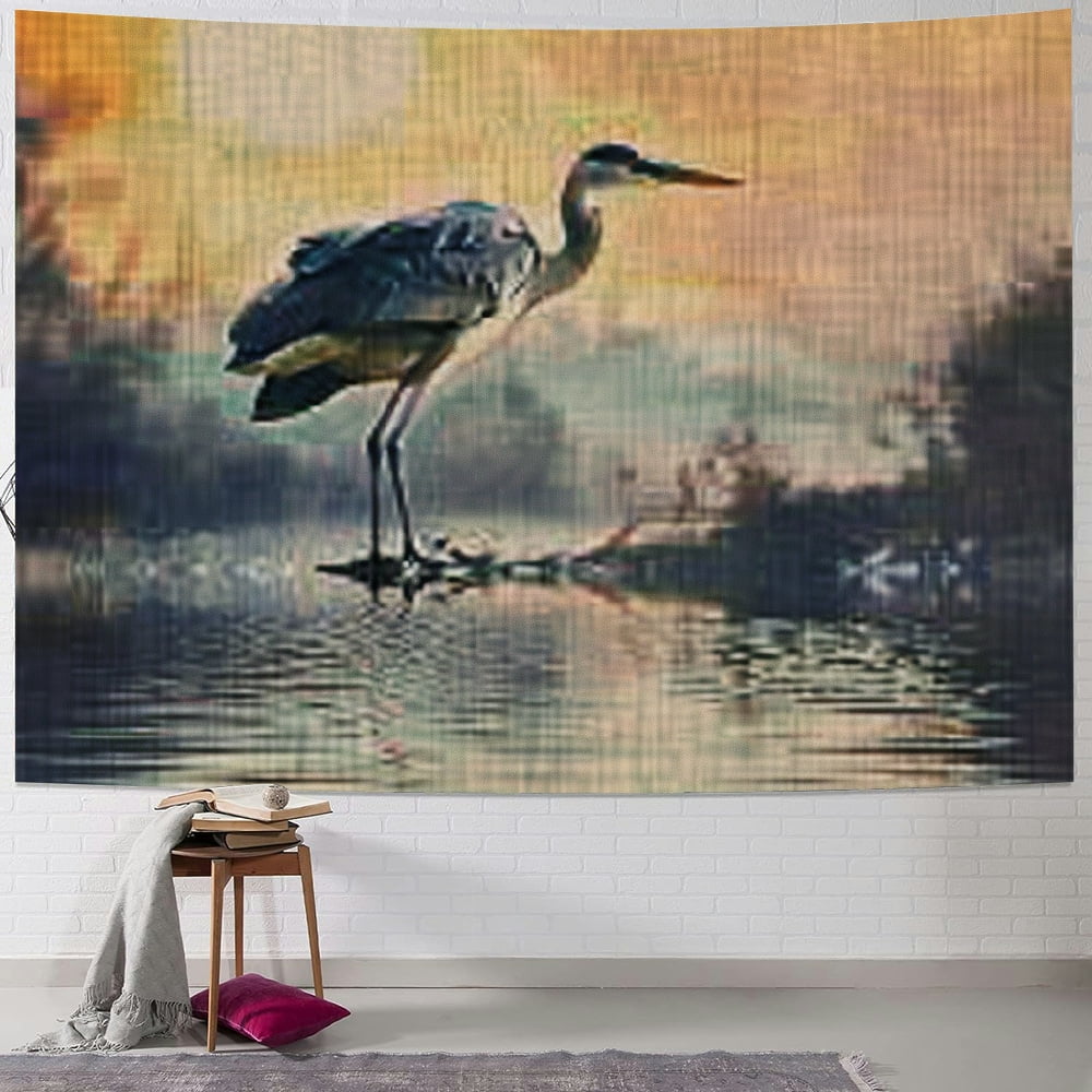 BCIIG Bird Water Sunset Tapestry Wall Hanging Unique Style Graphic ...