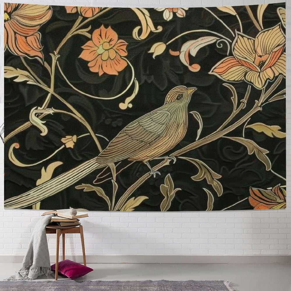 BCIIG Birds Flowers Art Nouveau Tapestry Wall Hanging Unique Style ...