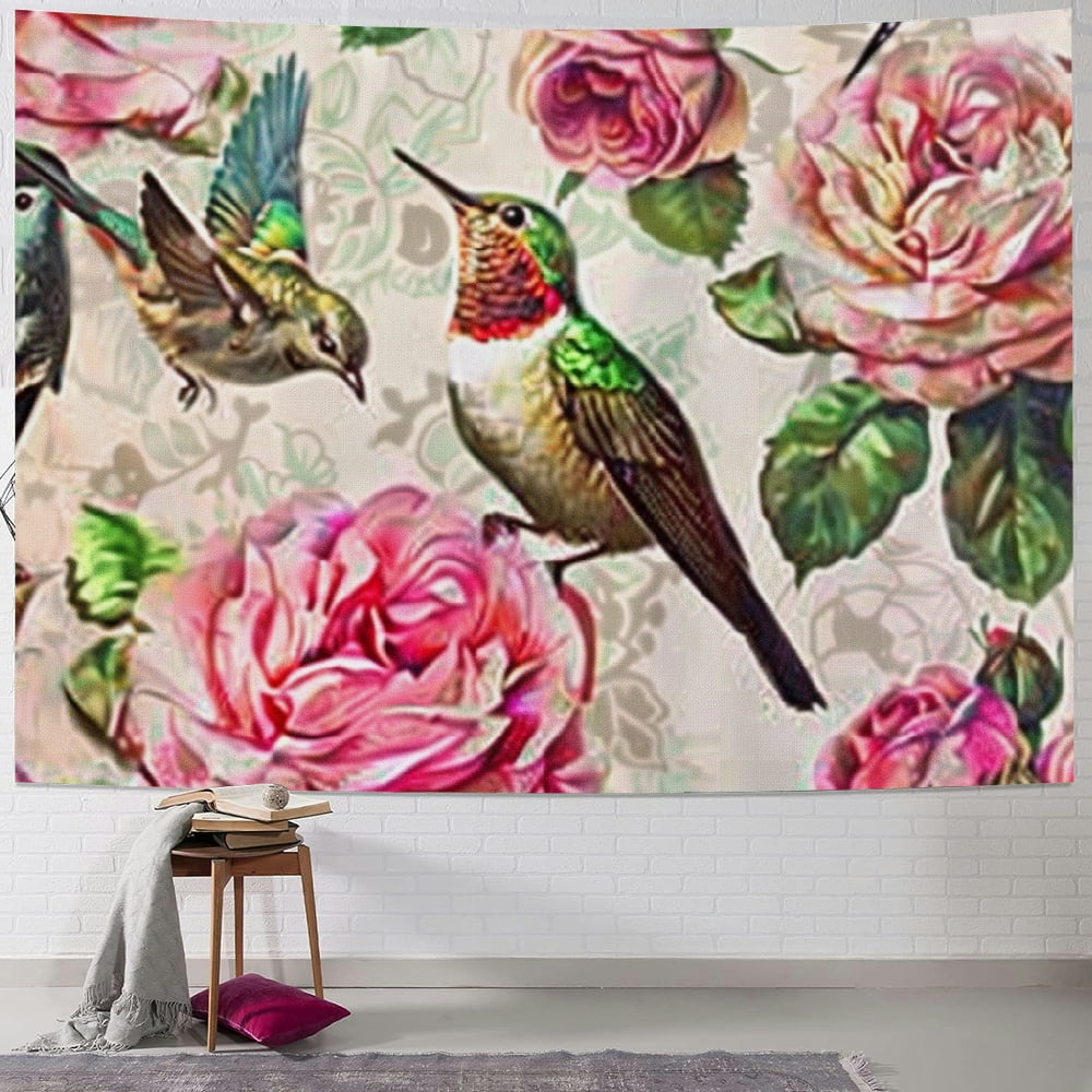 BCIIG Birds Flowers Roses Tapestry Wall Hanging Unique Style Graphic ...