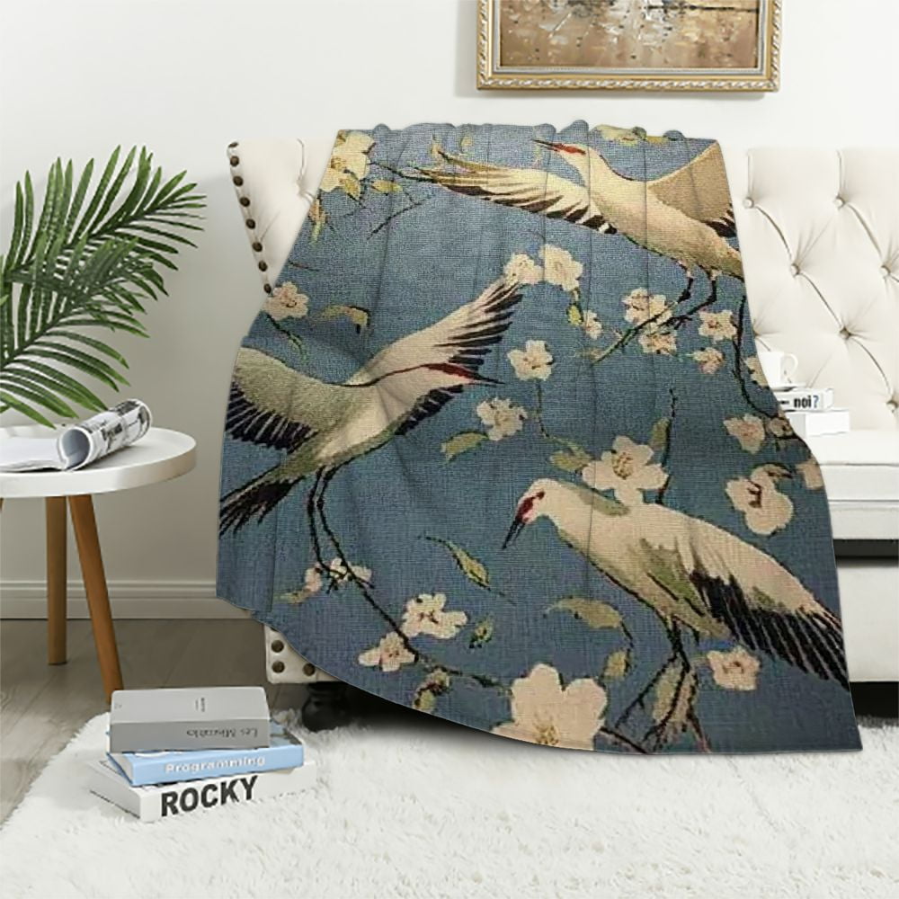 BCIIG Birds Flowers Warm Lightweight Blanket Soft Fleece Throw Blanket ...