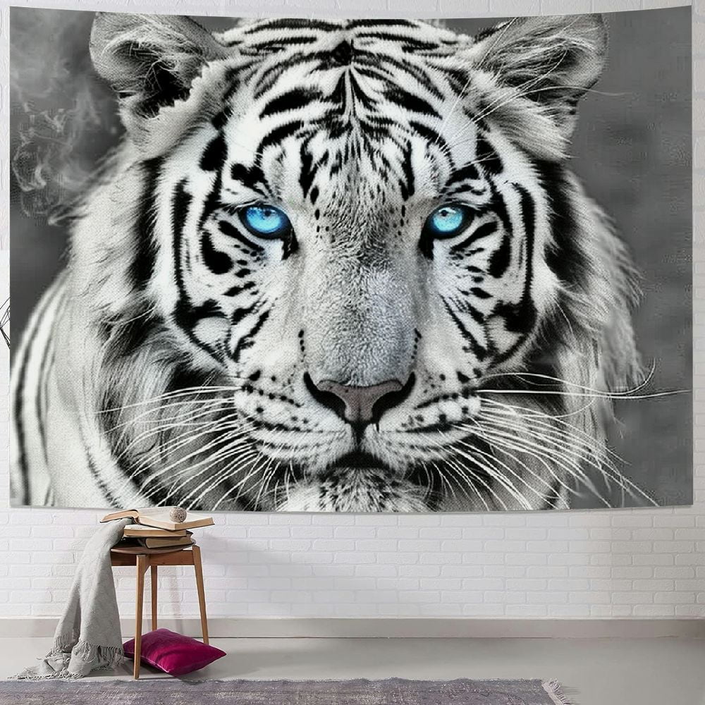 BCIIG Black and White Tiger Tapestry Wall Hanging,Tiger Wall Art ...