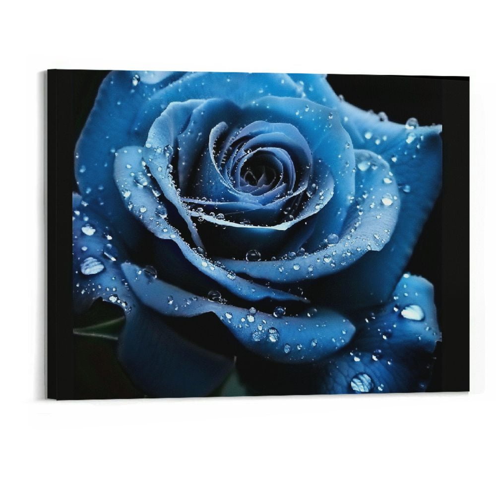BCIIG Blue Rose Canvas Wall Art Floral Pictures Wall Decor Flower Bloom ...