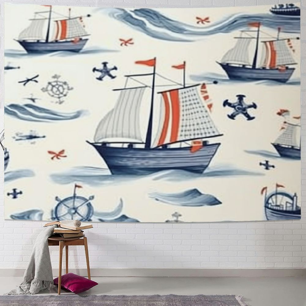 BCIIG Boat Pattern Ship Pattern Tapestry Wall Hanging Unique Style ...