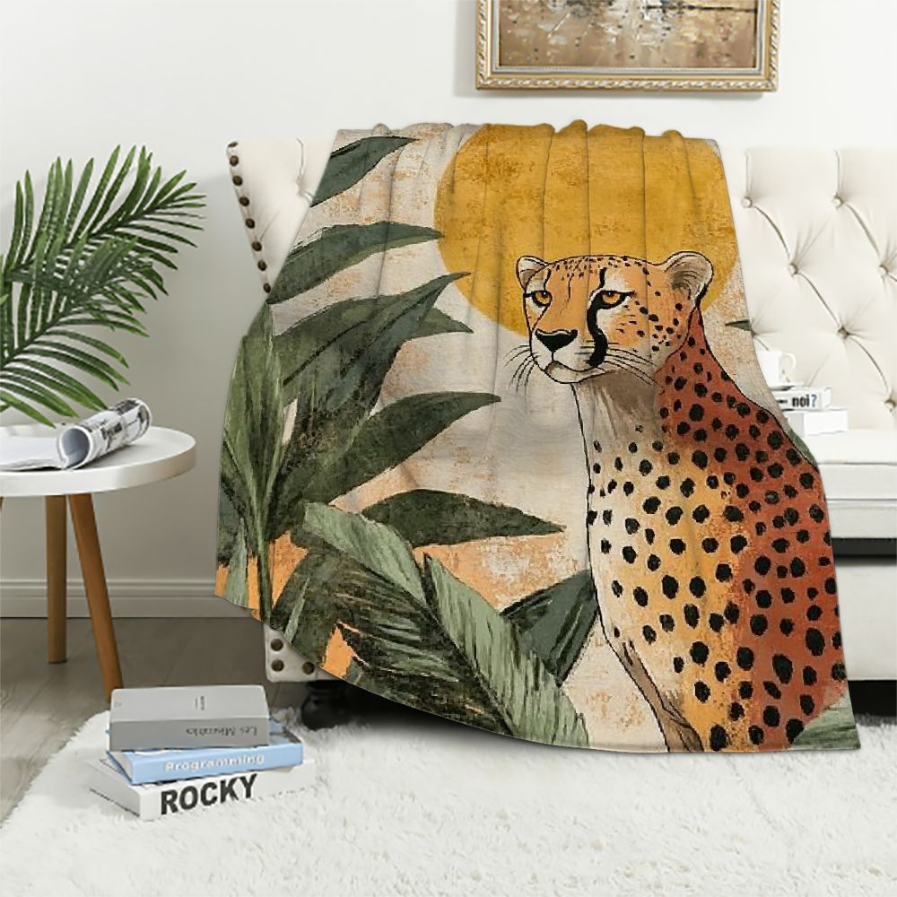 BCIIG Boho Cheetah Blanket Flannel Throw Blanket - Soft Plush, Comfy ...