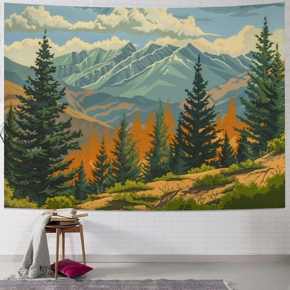 BCIIG Boho Mountain Sun Tapestry Simple Art Sunrise Nature Tapestry ...