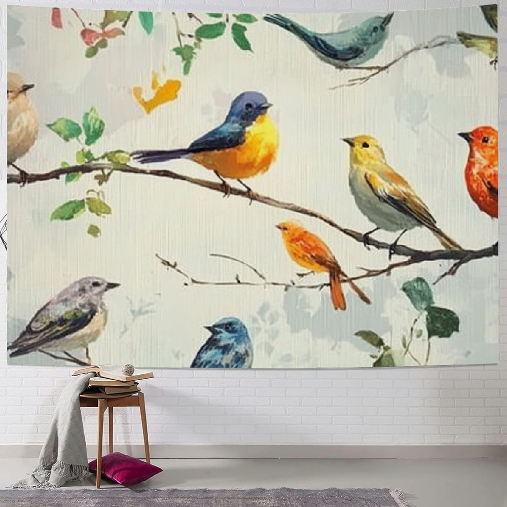 BCIIG Branch Birds Painting Tapestry Wall Hanging Unique Style for Home ...