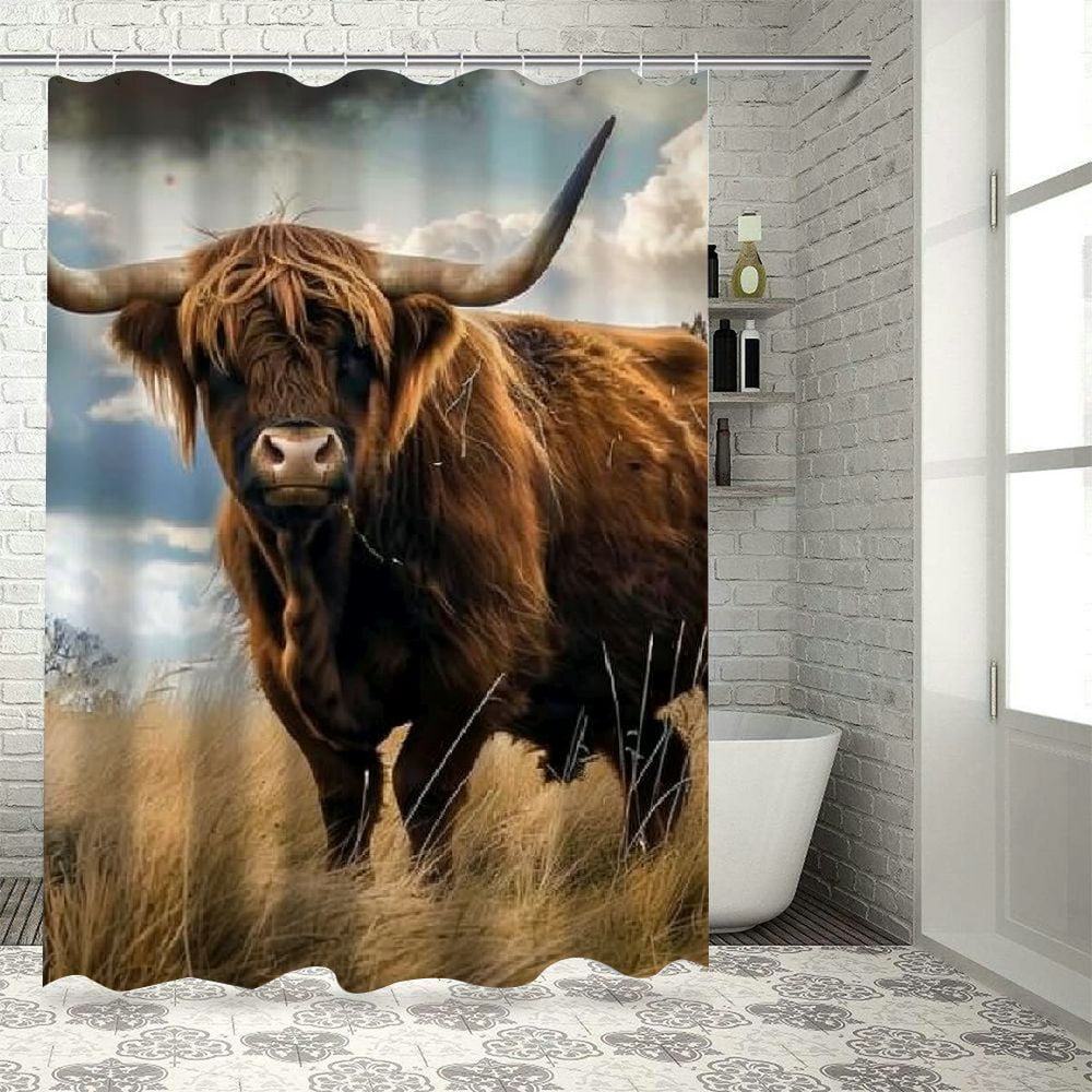 BCIIG Bull Clouds Field Bathroom Decor Set with Hooks, Colorful ...