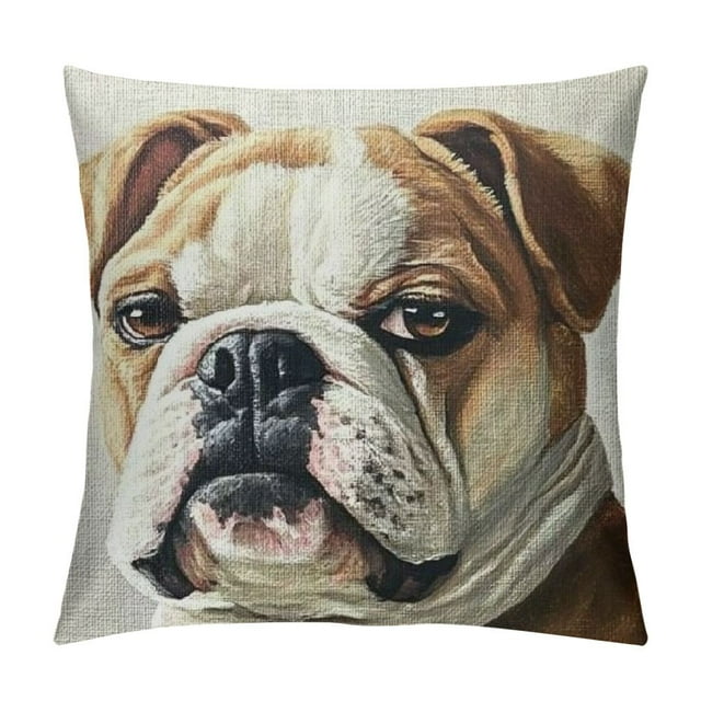 BCIIG Bulldog Theme Decorative Throw Pillow Cover for Home Couch Living ...