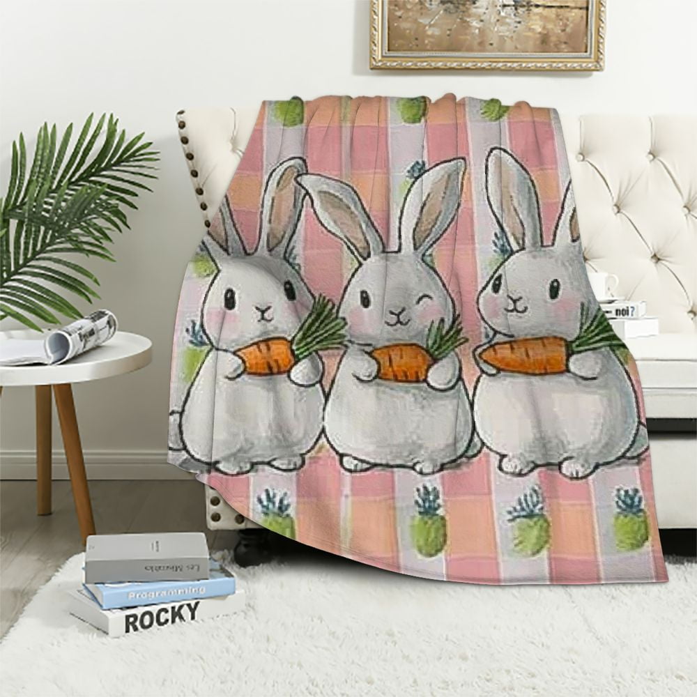 BCIIG Bunny Blanket - Easter Soft Fuzzy Throw Blankets for Girls Crib ...