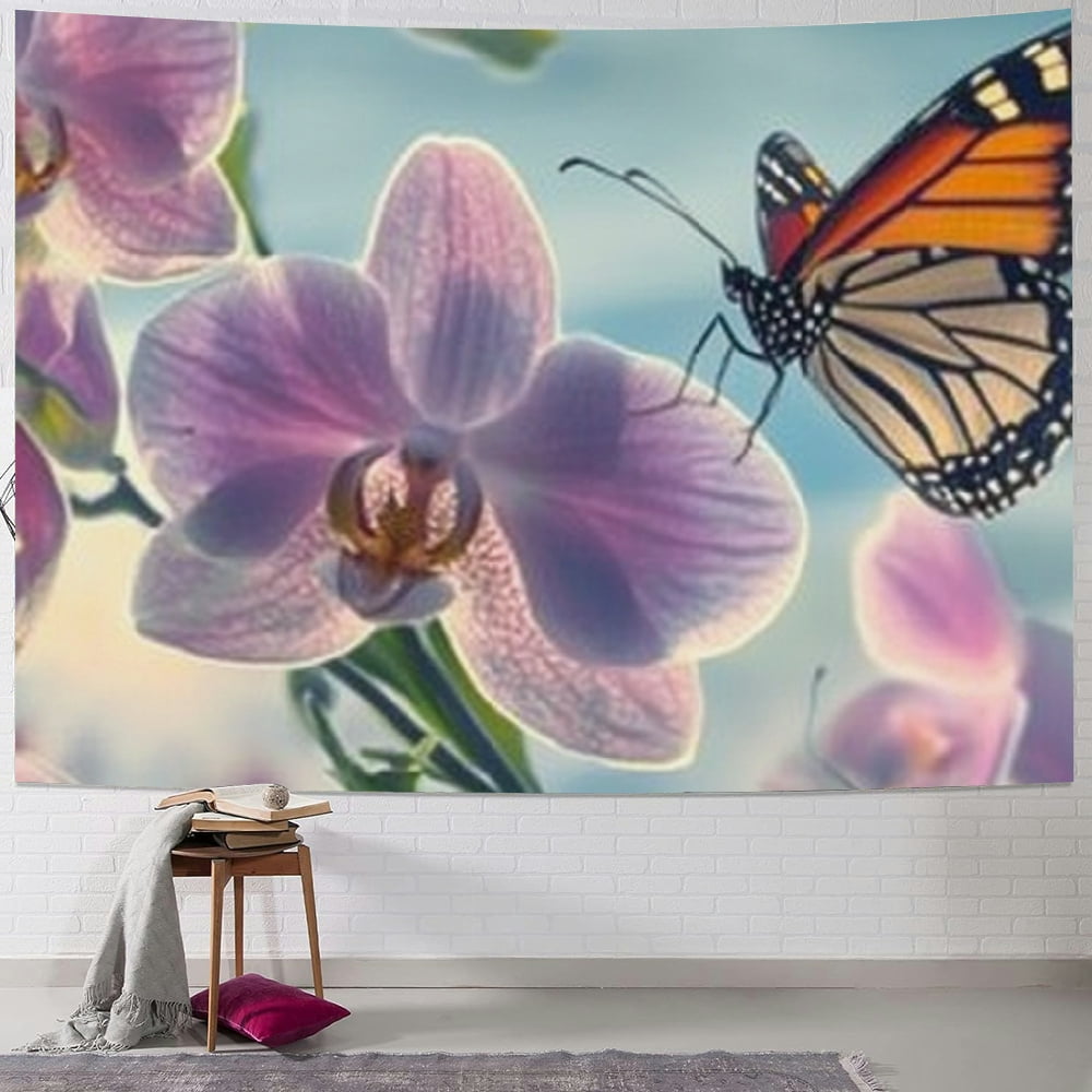 BCIIG Butterfly Flower Tapestry Wall Hanging Unique Style Graphic ...