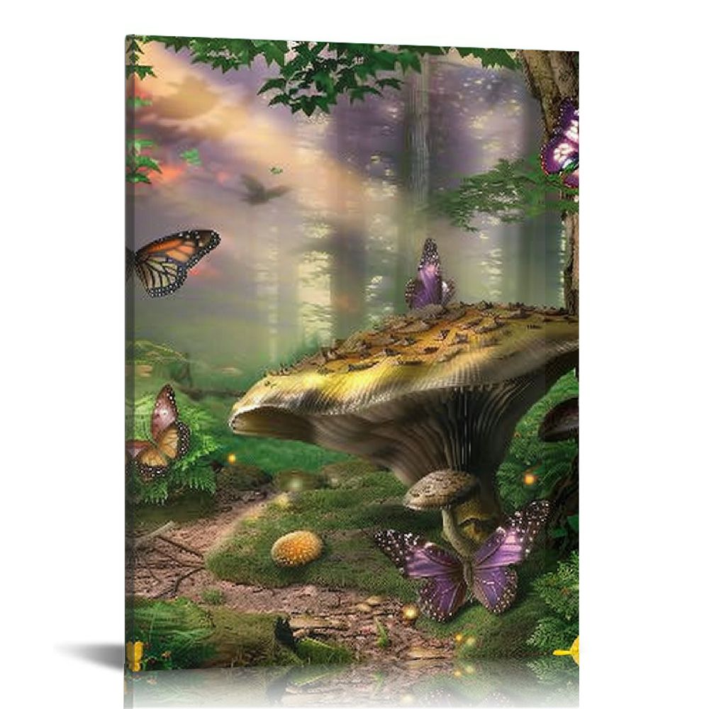 BCIIG Butterfly Mushroom Forest Fine Art Aesthetic Poster & Print Wall ...