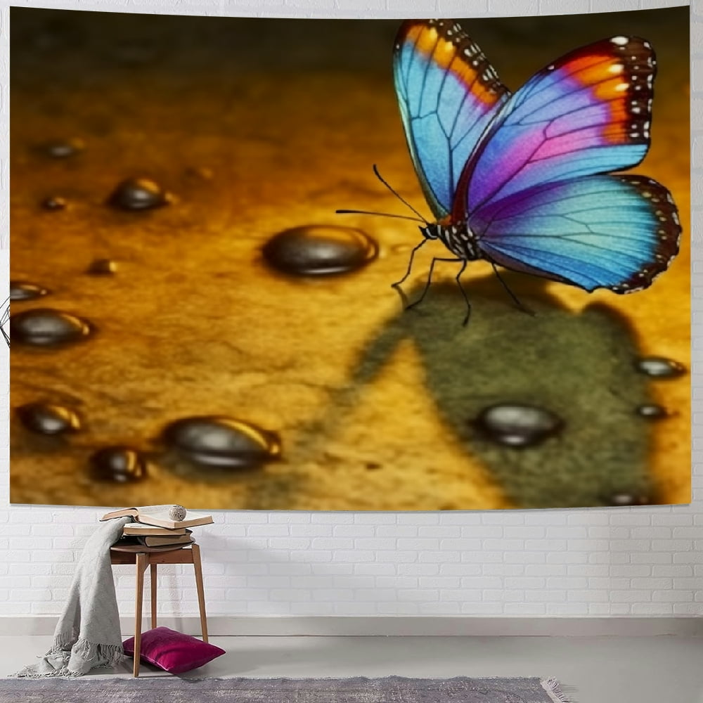 BCIIG Butterfly Rock Water Tapestry Wall Hanging Unique Style Graphic ...