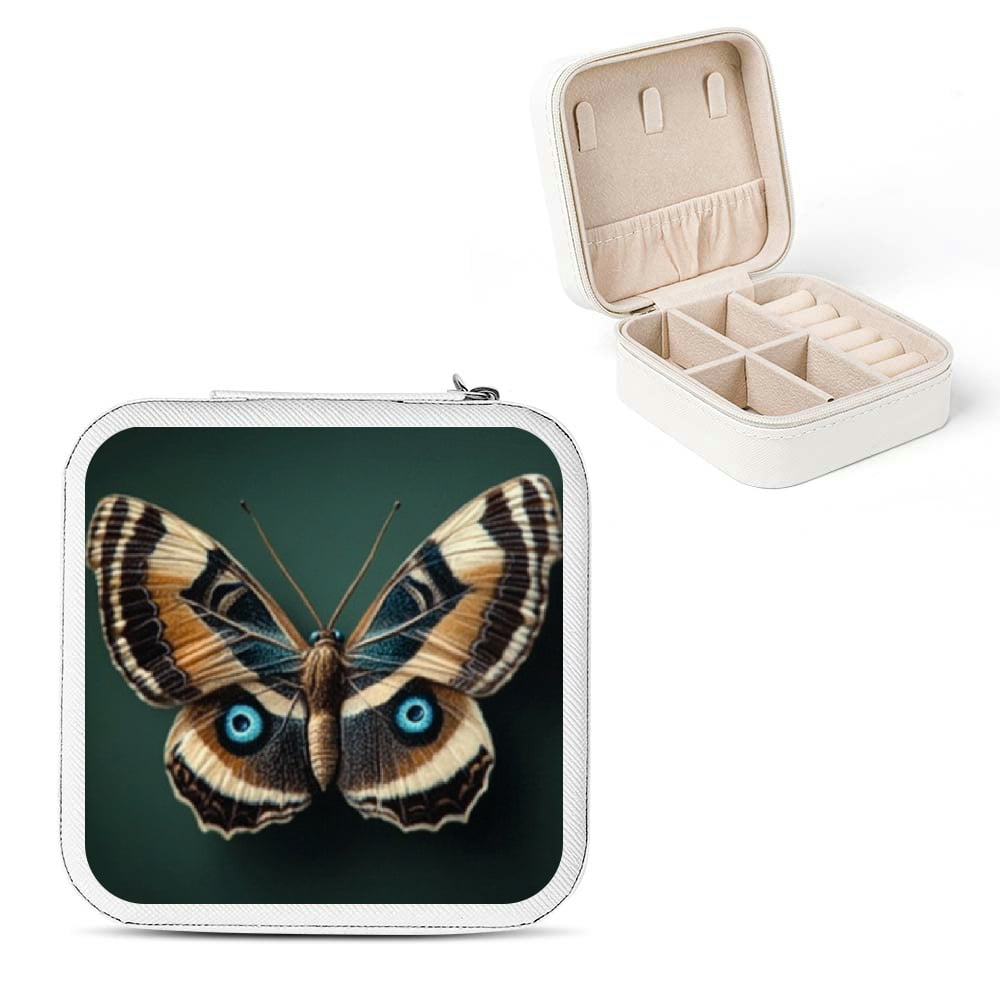 BCIIG Butterfly Striped Wing Blue Eye Flexible Jewelry Box White ...