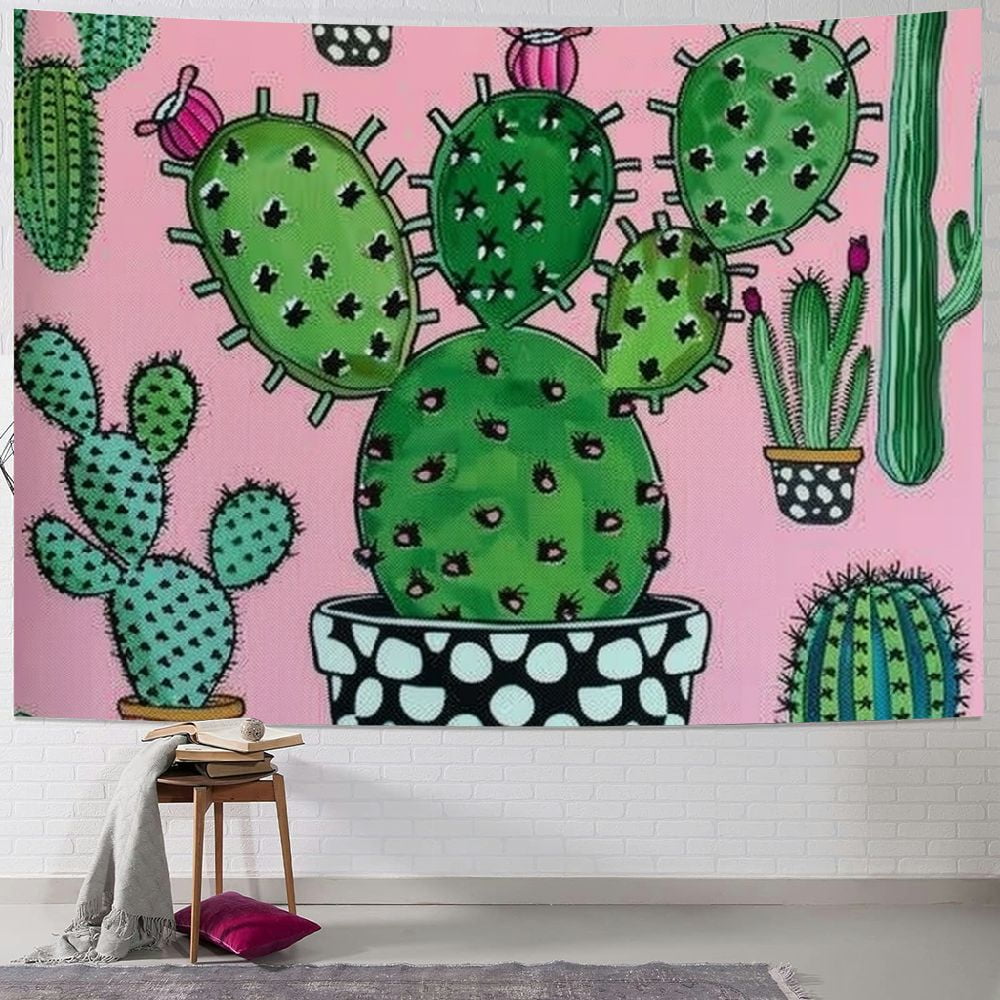 BCIIG Cactus Polka Dots Tapestry Wall Hanging Unique Style Graphic ...
