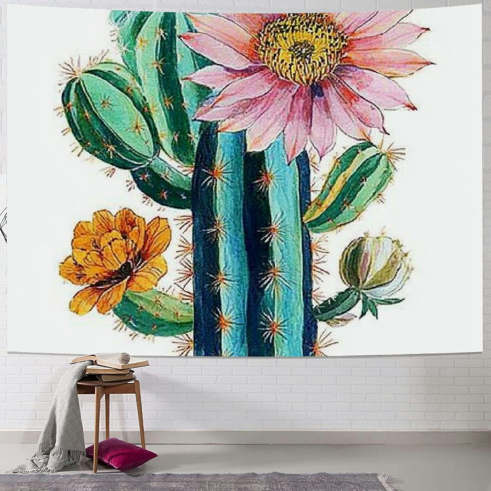 BCIIG Cactus Tapestry, Cactus Spikes Flower in Hot Mexican Desert Sand ...