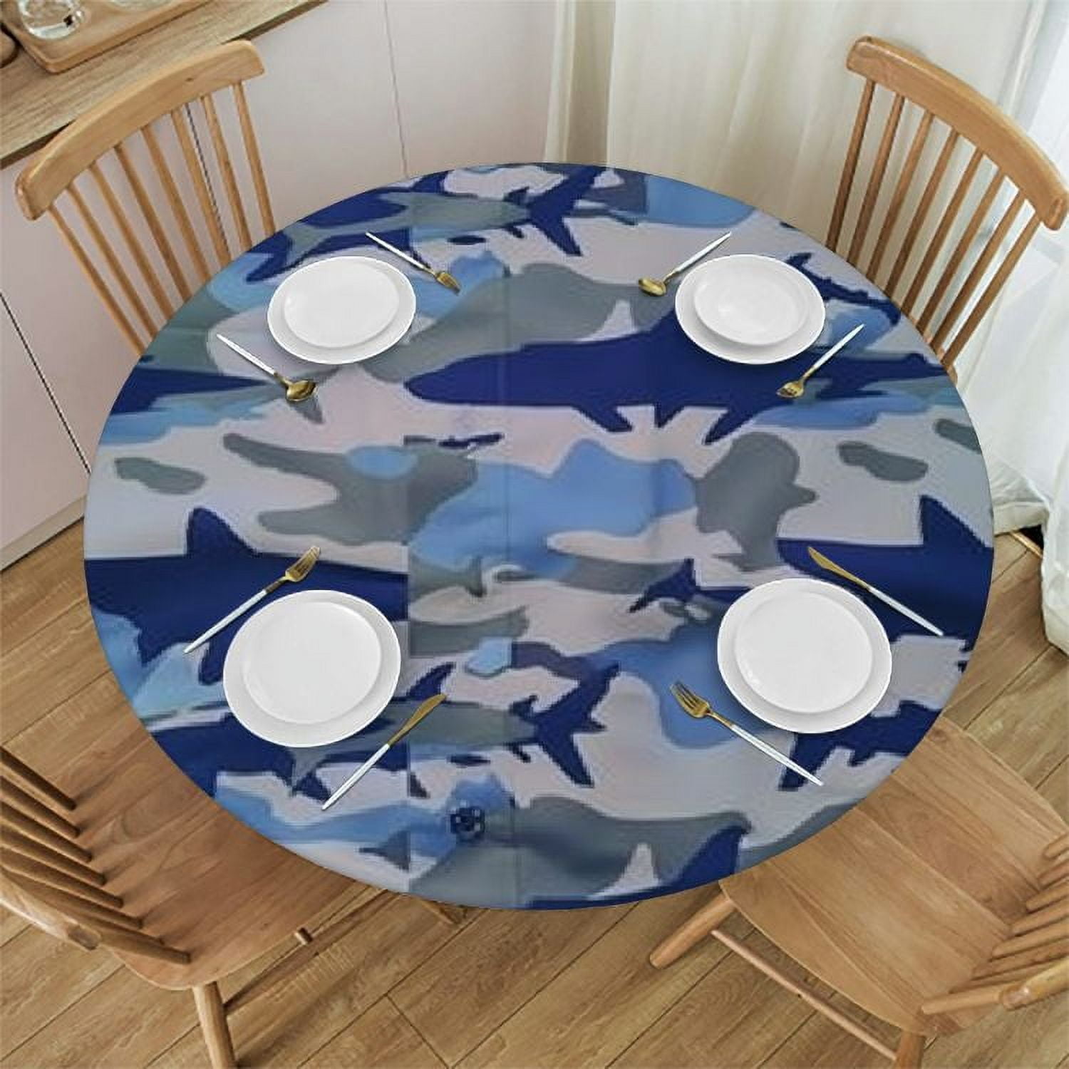 BCIIG Camouflage Print Round Tablecloth with Elastic Edge for Indoor ...