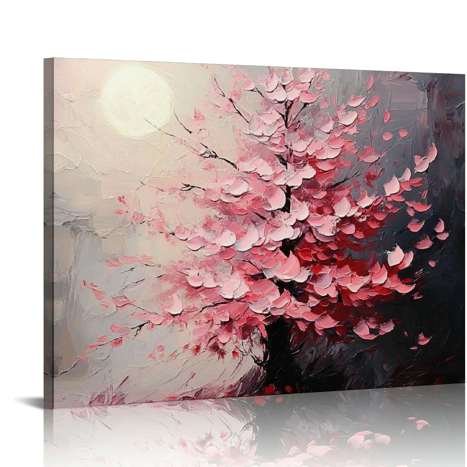 BCIIG Canvas Painting, Abstract Floral Pictures Print, Pink Cherry ...