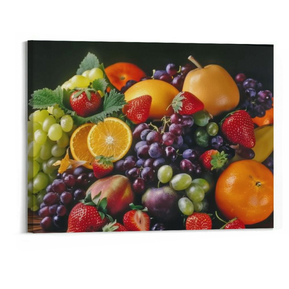 BCIIG Canvas Print Kitchen Wall Art Fresh Fruits Vegetables Pictures ...