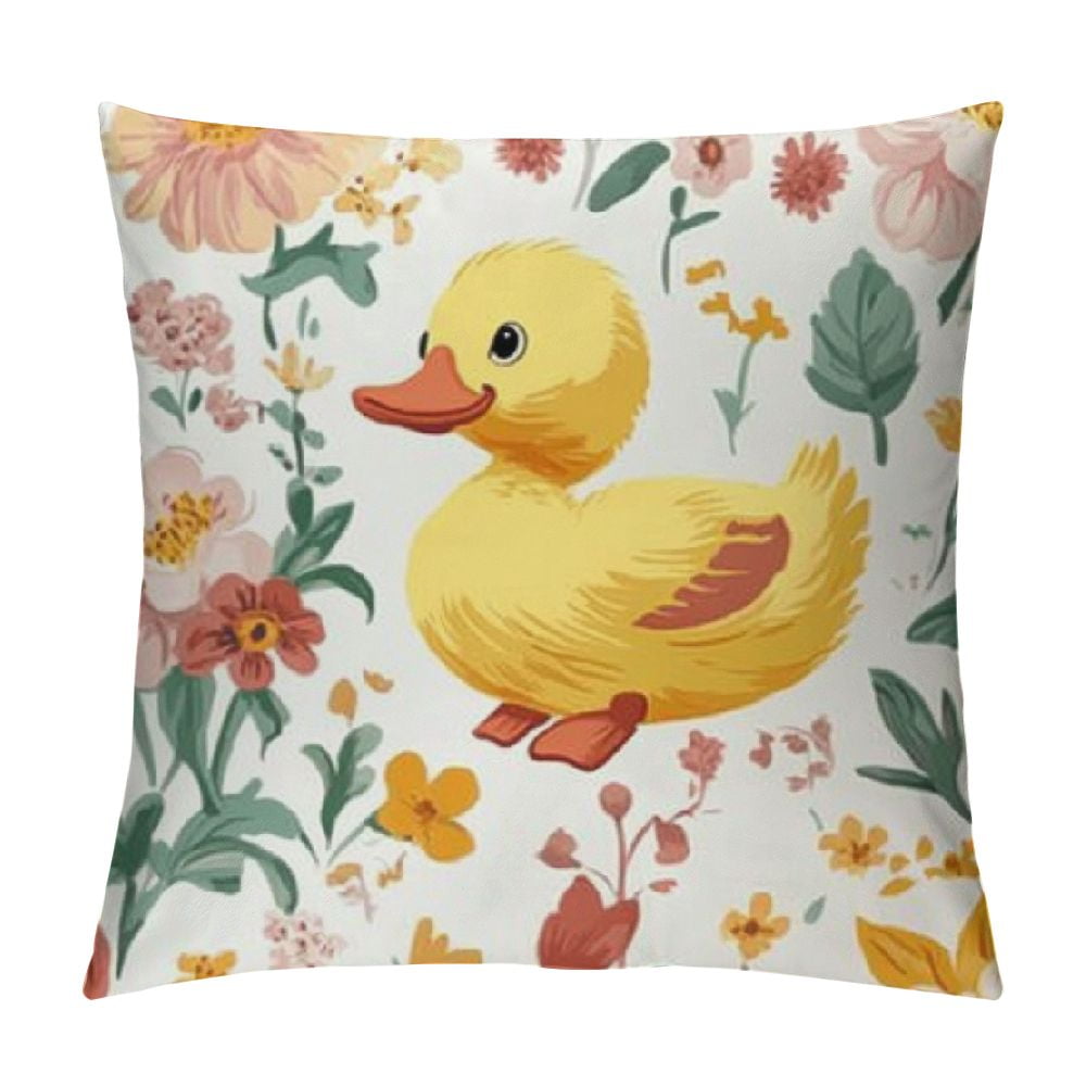 BCIIG Cartoon Duck Throw Pillow Cover for Kids Boys Girls,Lovely Yellow ...