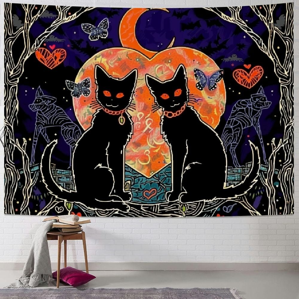 BCIIG Cat Tapestry Skull Tapestry Aesthetic Mushroom Tapestry Witchy ...