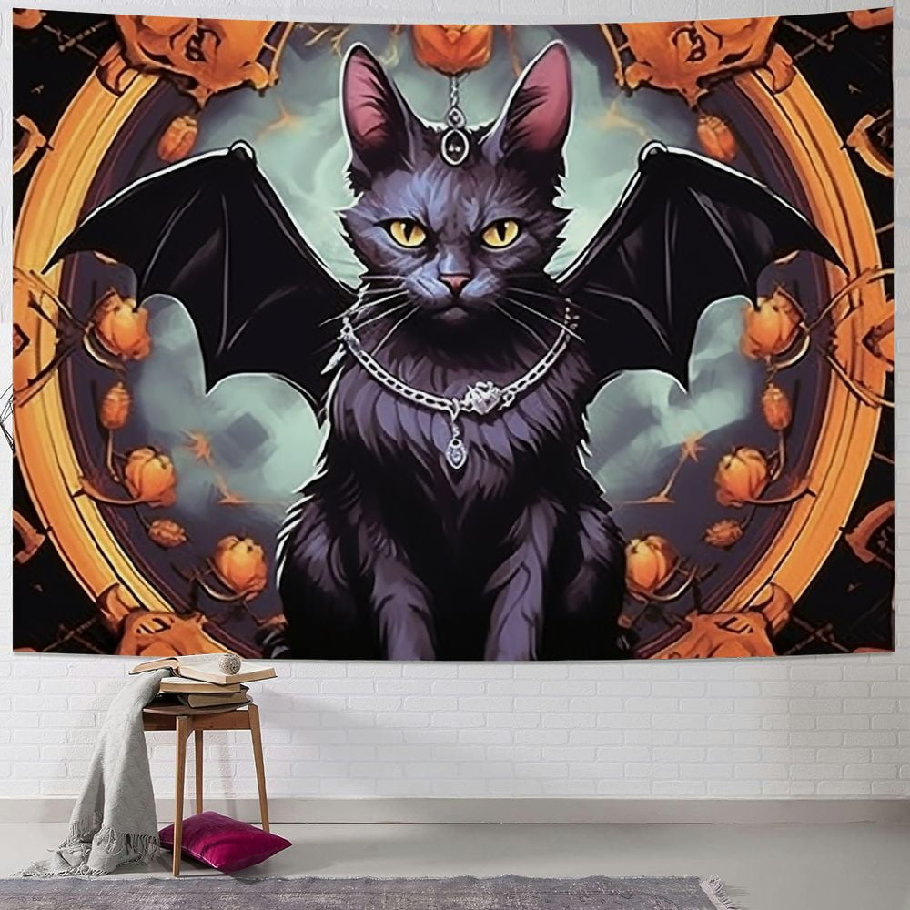 BCIIG Cat Tapestry Trippy Skull Tapestries Shark Plants Wall Tapestry ...