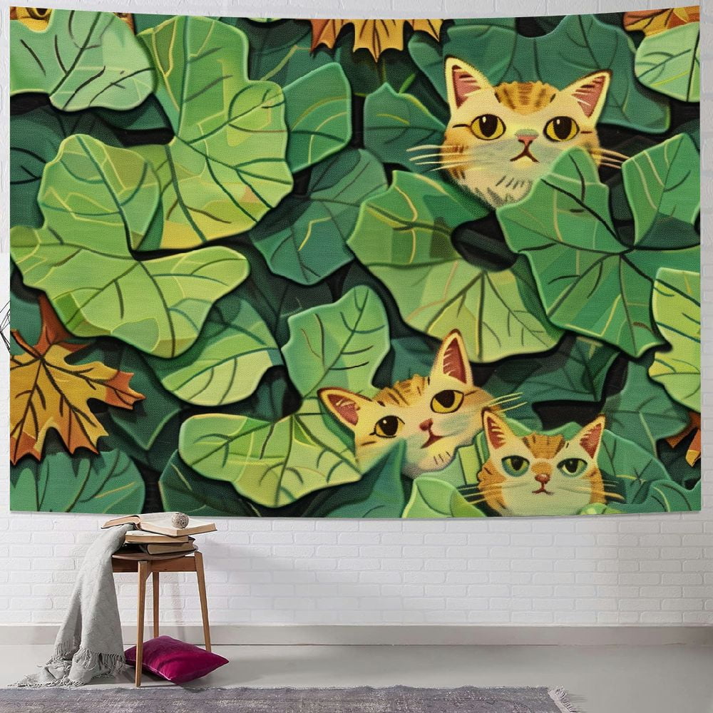 BCIIG Cat Theme Tapestry Wall Hanging Unique Style Graphic Tapestries ...
