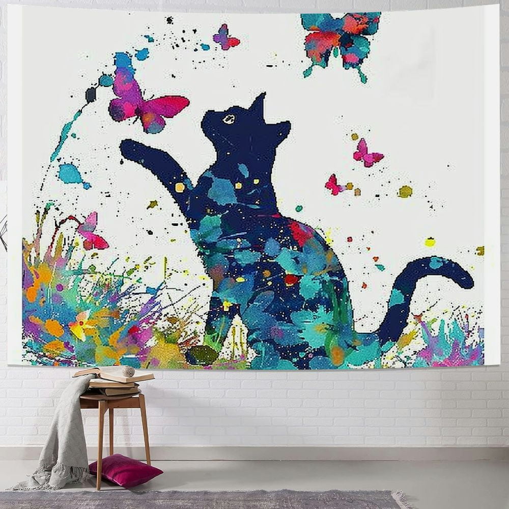 BCIIG Cat Wall Art - Butterfly Room Decor, Home Decoration for Kids ...