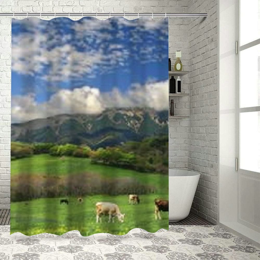 BCIIG Cattle Grazing Theme Bathroom Decor Set - Colorful Luxurious ...
