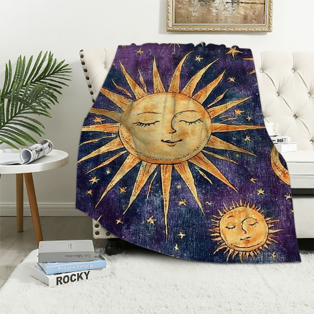 BCIIG Celestial Sun and Moon Throw Blanket - Ultra Soft, Cozy ...