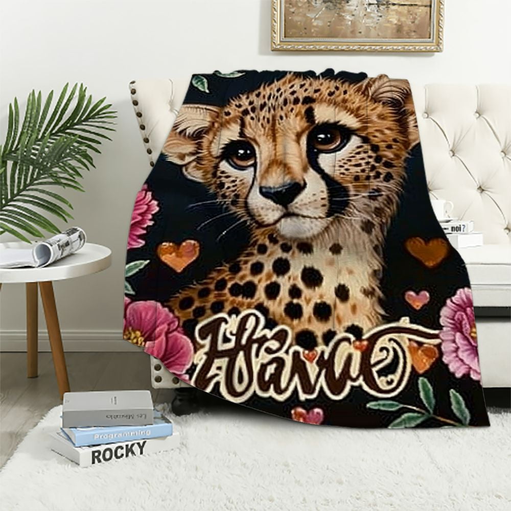 BCIIG Cheetah Blanket Cheetah Gifts for Women Girls Just A Girl Who ...