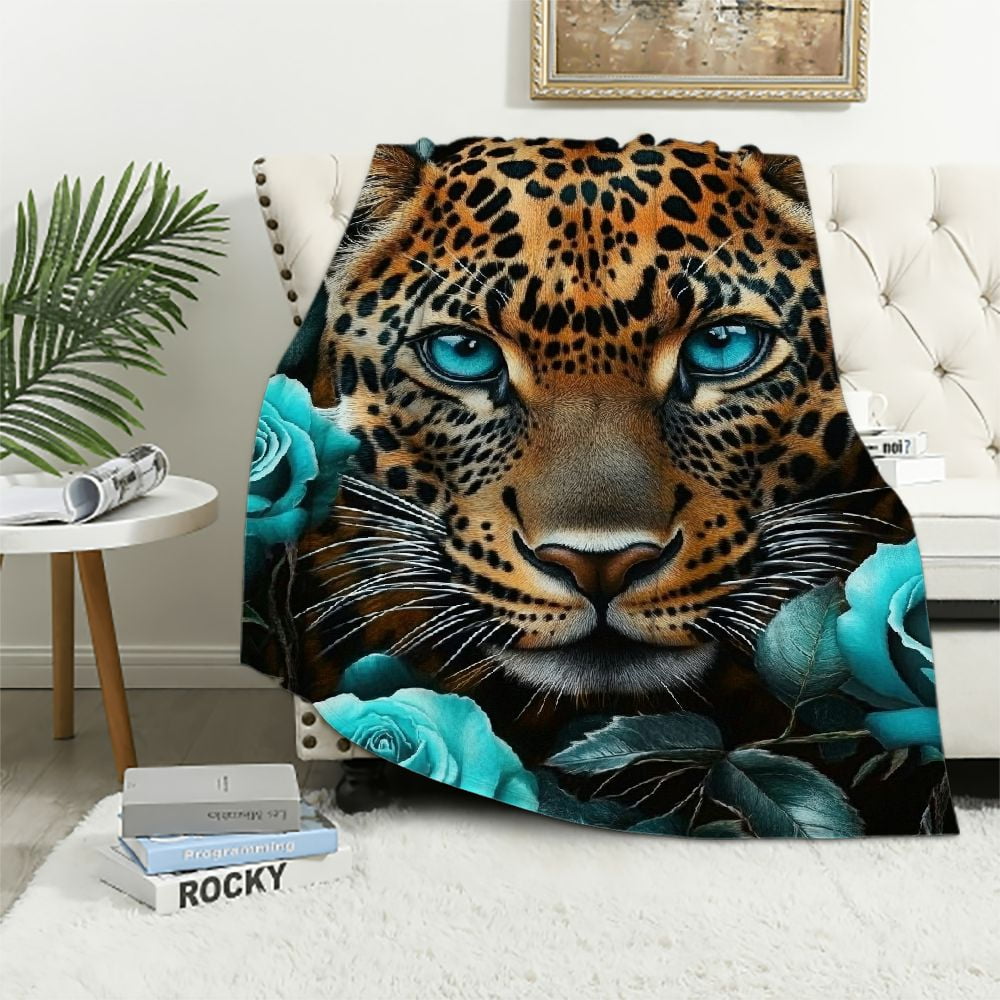 BCIIG Cheetah Throw Blanket Teal Turquoise Rose Blanket for Men Women ...