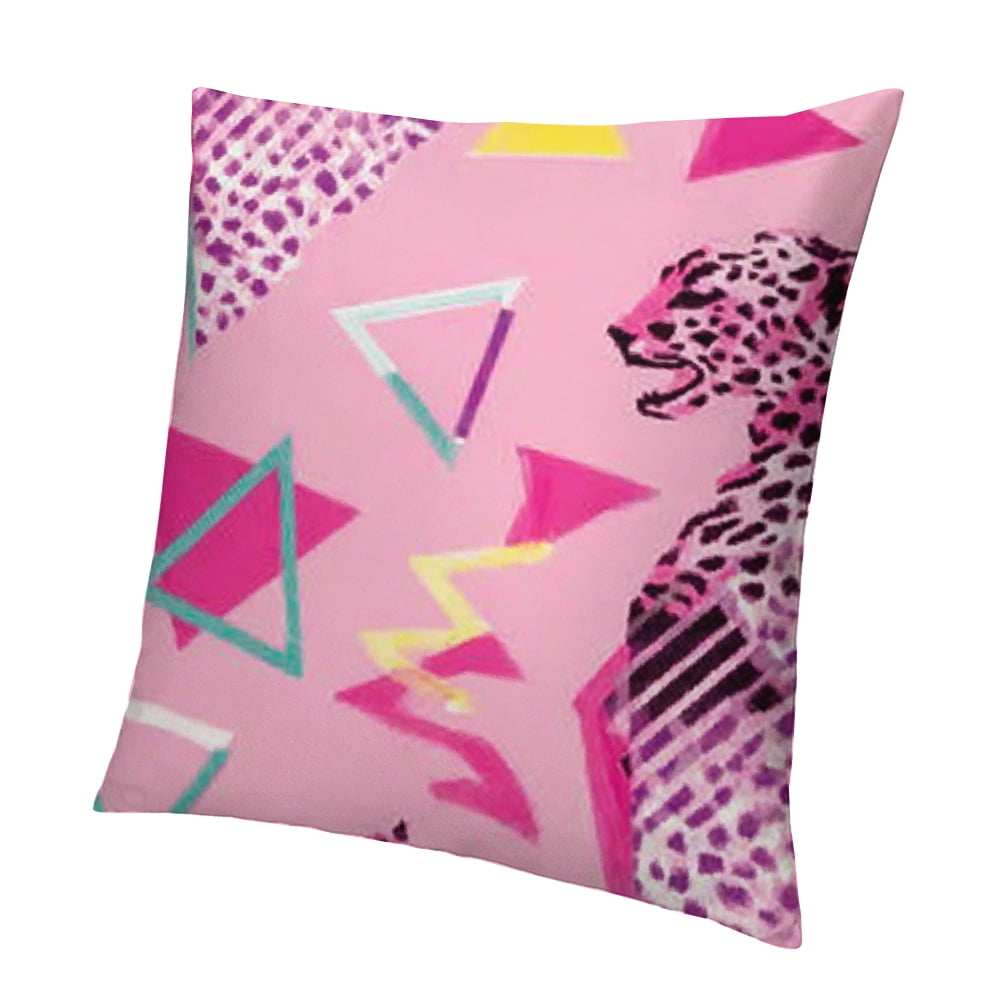 BCIIG Cheetah Triangles High-Quality Short Plush Pillowcase 18x18in ...