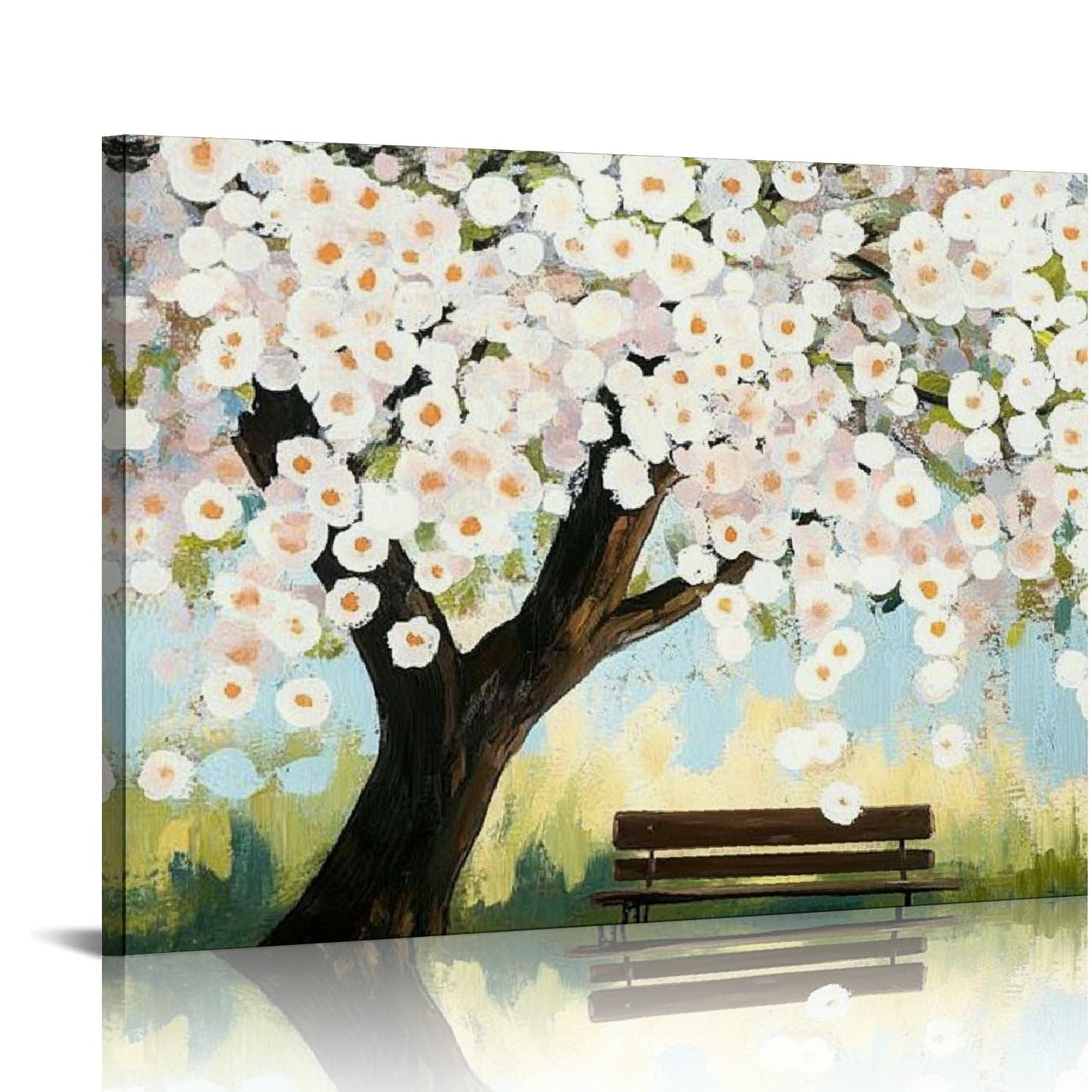 BCIIG Cherry Blossom Hand Painted Wall Art Large Abstract Floral ...