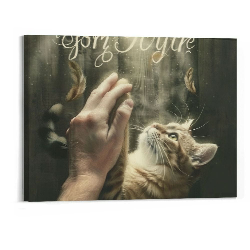 BCIIG Christian Cat Wall Art Cat Jesus Pictures Wall Decor Religious ...