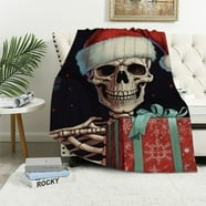 Kate Aurora Halloween Oversized Spooky Skeleton Skulls Plush Fleece ...