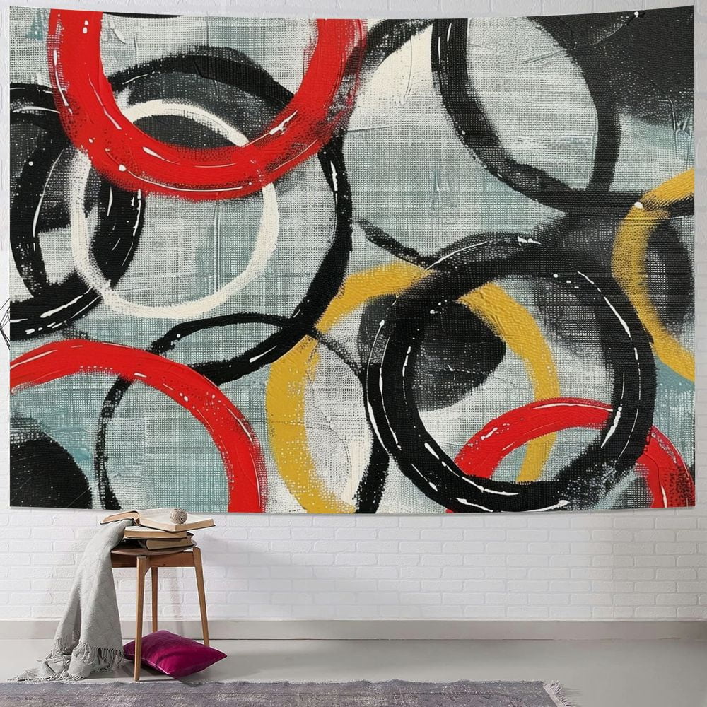 BCIIG Circles Abstract Art Tapestry Wall Hanging Unique Style Graphic ...