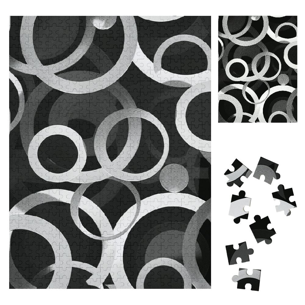 BCIIG Circles Rings Pattern Wooden Jigsaw Puzzle Vertical Impossible ...